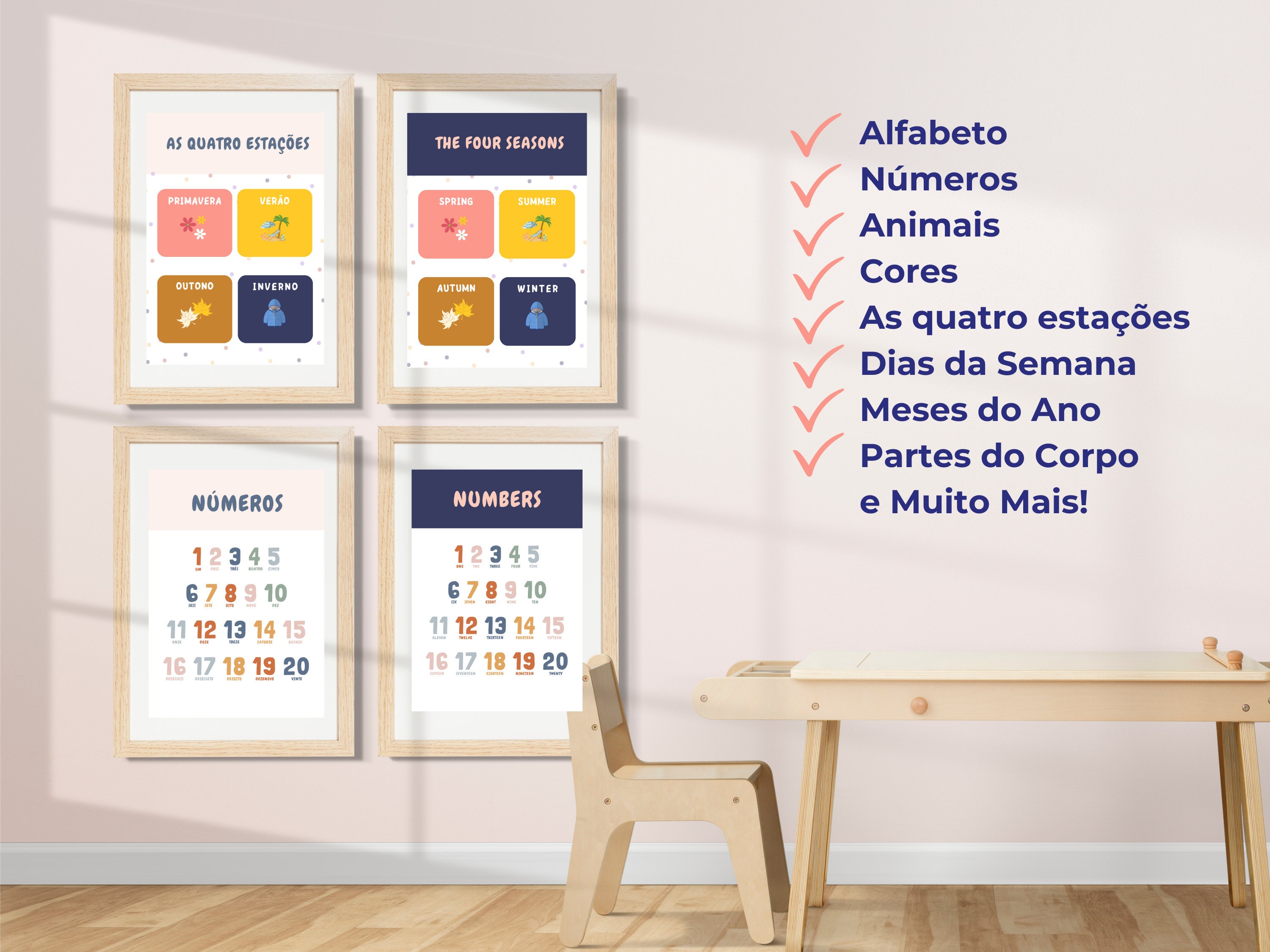 MEGA BUNDLE: Portuguese English Homeschooling Posters and Sheets - Etsy