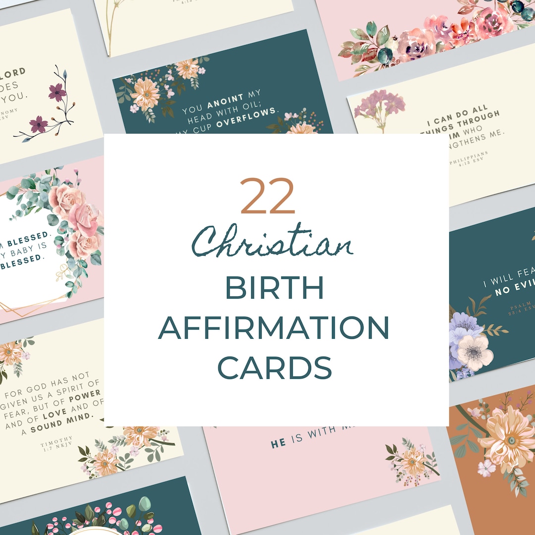 Christian Birth Affirmation Cards Bible-inspired Printable Postcard ...