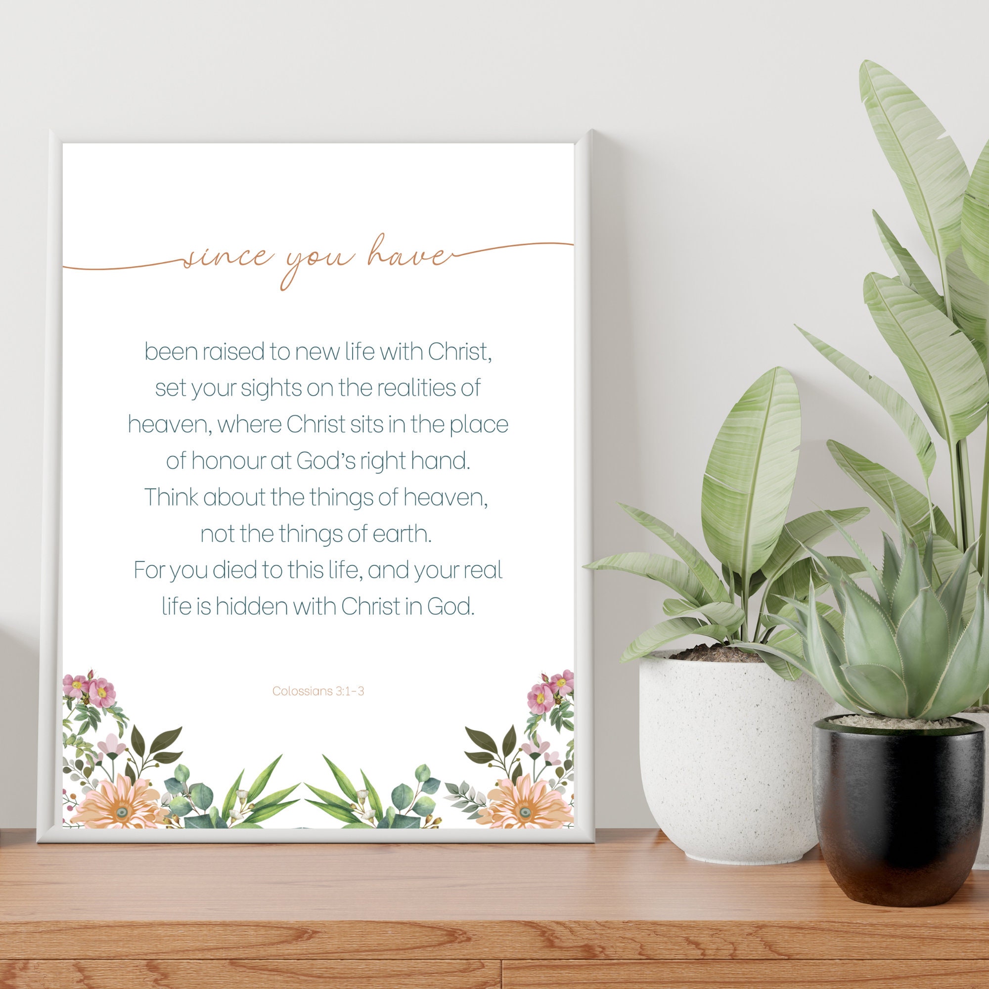 Colossians 3:1-3 | Bible Printable Poster | A2, A3 or A4 - Etsy