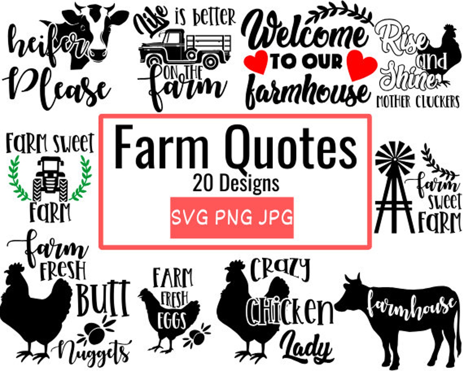 Farmhouse Quotes SVG Bundle Farm Svg Farmhouse Quotes SVG - Etsy