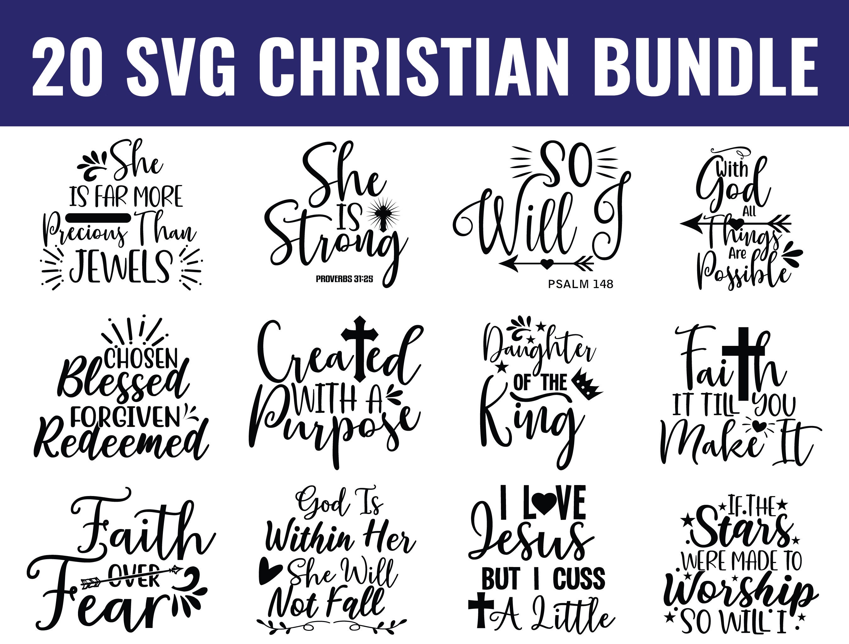Christian Bundle SVG, Scripture Bundle, Bible Verse Bundle, Cut Files ...