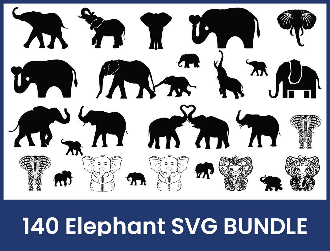 Elephant Svg Bundle, Elephants Clipart,elephant Svg, Animal Svg Bundle ...