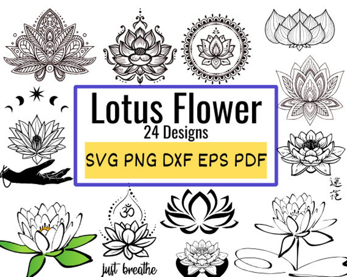 LOTUS SVG, Lotus Flower Svg, Lotus Clipart, Lotus Cricut , Lotus Cut Files, Lotus Flower Clipart ...