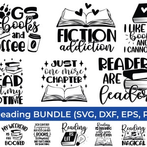 Reading SVG Bundle | Book Quotes SVG | Book SVG Bundle | Book Lover Svg ...