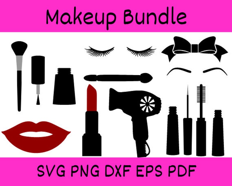 Makeup Svg Beauty Svg Cosmetics Svg Eyelashes Svg Beauty - Etsy