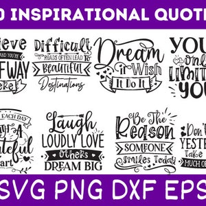 Motivational SVG Bundle / Inspirational SVG / Cut Files / Clip Art ...