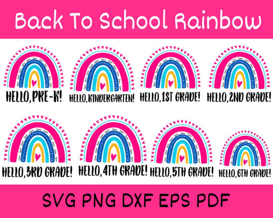 Back to School Svg, Rainbow Back to School Svg, School SVG Bundle ...