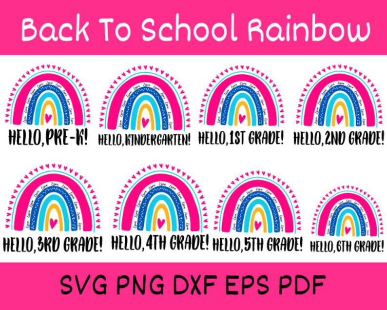Back to School Svg, Rainbow Back to School Svg, School SVG Bundle ...