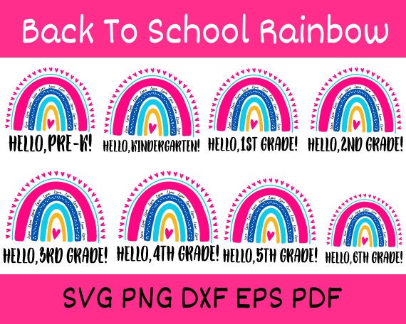 Back to School Svg, Rainbow Back to School Svg, School SVG Bundle ...