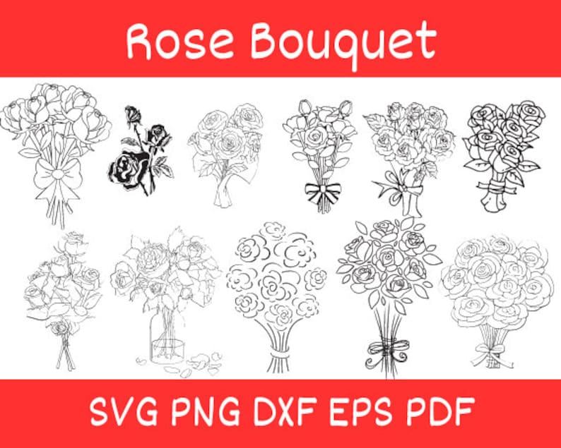 ROSE SVG Bundle ROSES Svg Bundle Rose Clipart Rose Svg Cut - Etsy