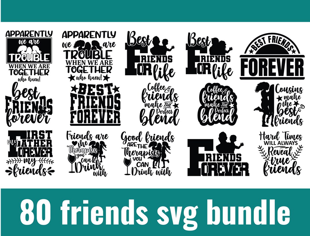 Best Friends Svg Bundle, Friendship Svg Bundle, Friends Svg, Friendship ...
