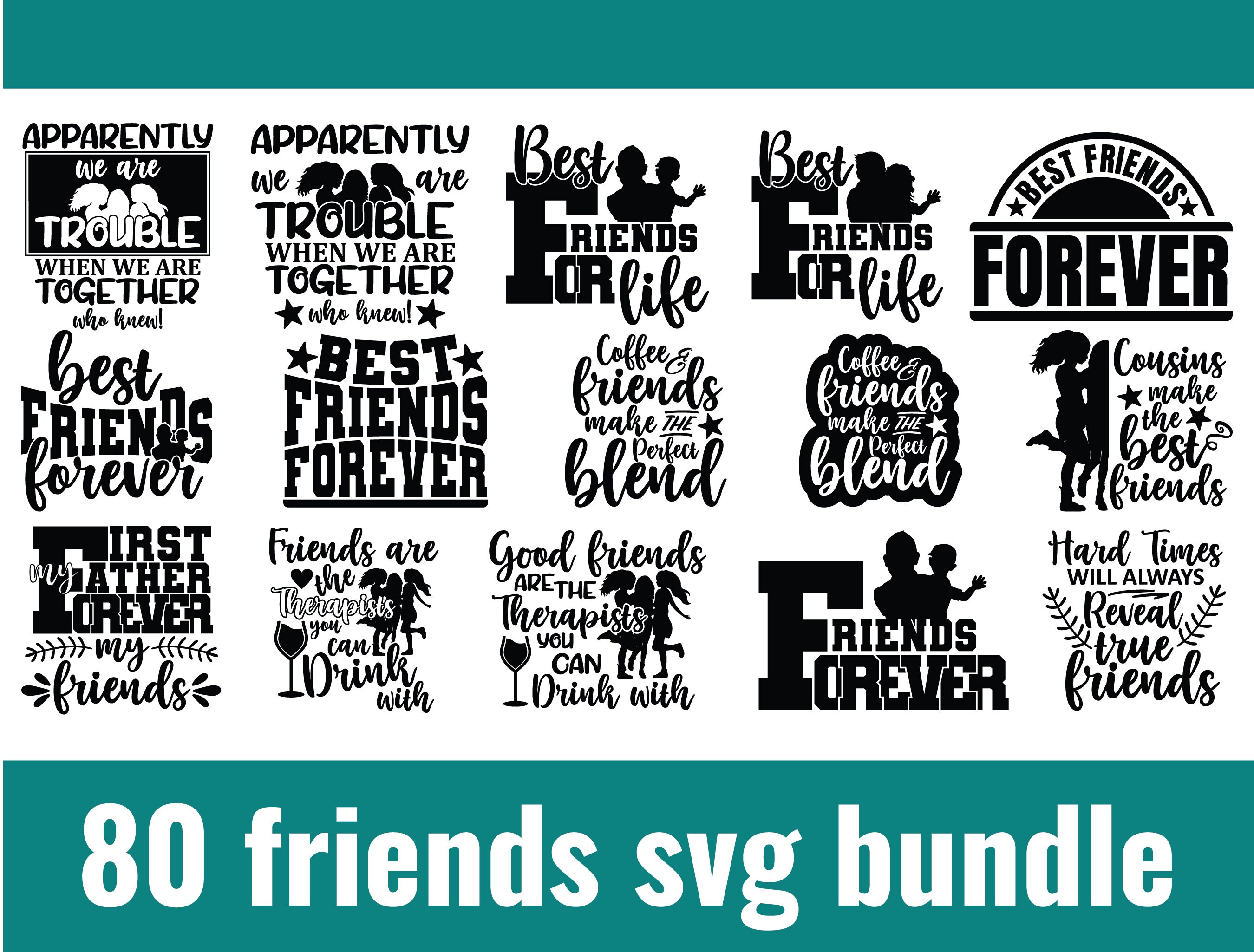 Best Friends Svg Bundle, Friendship Svg Bundle, Friends Svg, Friendship ...