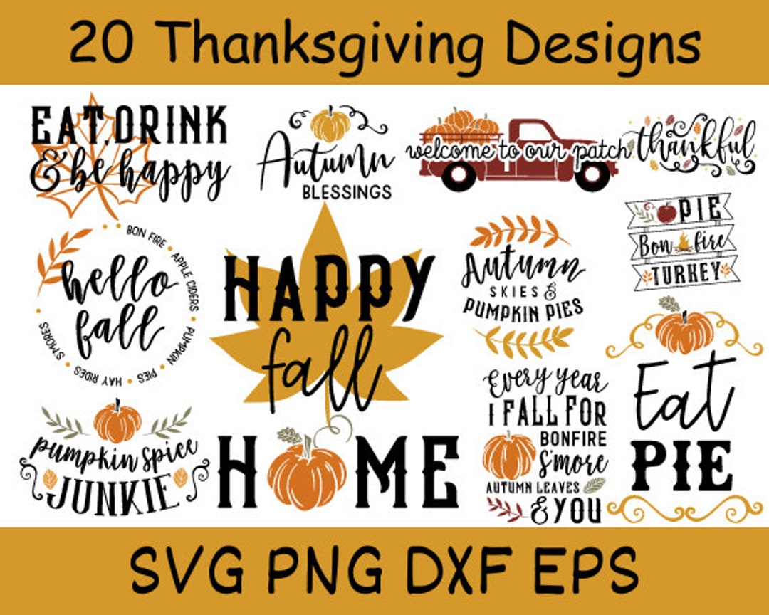 Thanksgiving SVG Bundle, Thanksgiving Svg, Fall Svg, Thankful Svg ...