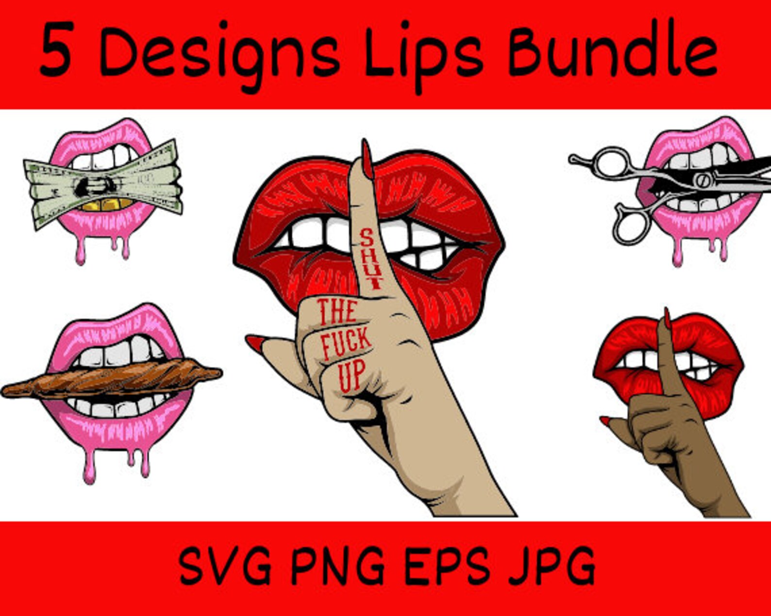 Lips SVG, Kiss SVG, Lips Print Svg, Red Lips Svg, Dripping Lips Svg ...