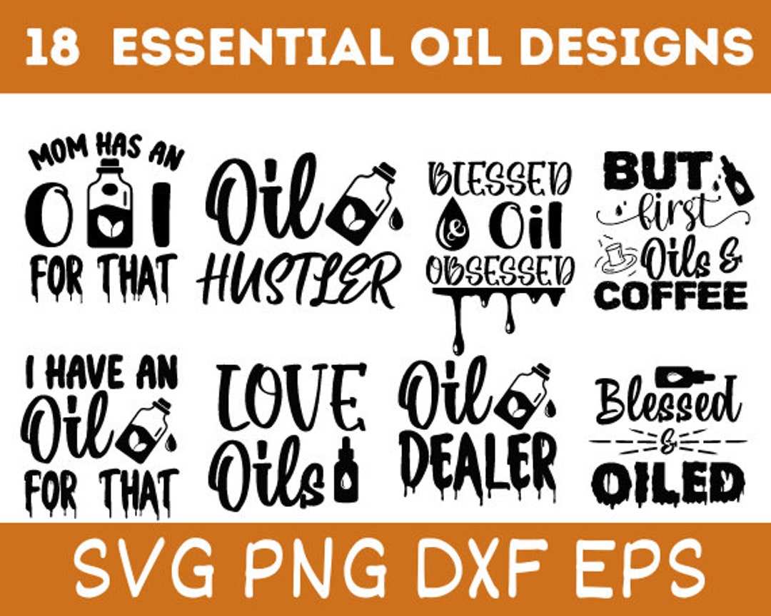 Essential Oils SVG Bundle | Oil Therapy SVG Cut Files | Commercial Use ...