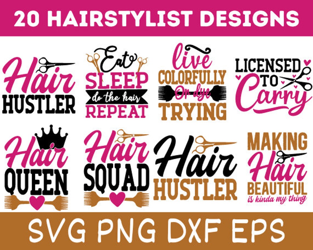 Hairdresser SVG Bundle | Hairstylist SVG Cut Files | Commercial Use ...