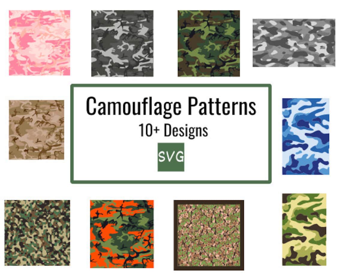 Camouflage SVG , Camouflage SVG Bundle , Camo Bundle , Military Patterns Svg , Hunting ...