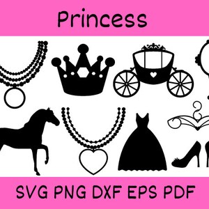 Princess Svg Bundle, Princess Crown Bundle Svg, Princess Clipart ...