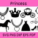 Princess Svg Bundle, Princess Crown Bundle Svg, Princess Clipart ...