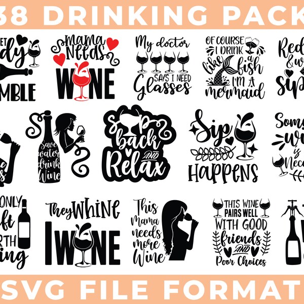 Drinking Quotes Svg - Etsy