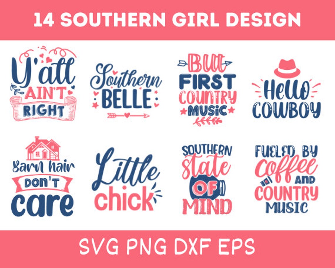 Southern Girl SVG - Cut File - DXF File - Southern Shirt SVG - Country ...