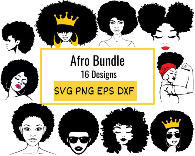 Afro Woman SVG Bundle Afro Queen Svg Afro Lady Svg Afro - Etsy