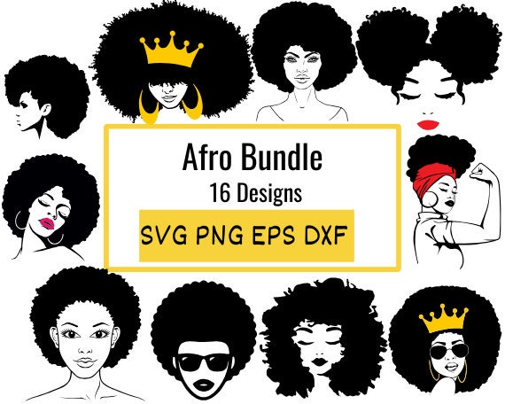 Afro Woman SVG Bundle Afro Queen Svg Afro Lady Svg Afro - Etsy