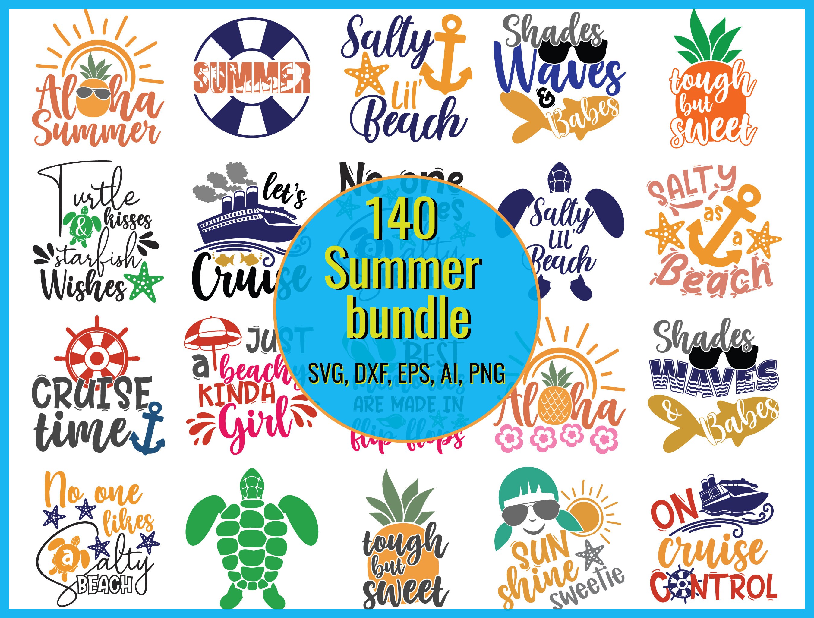 Summer Svg Bundle | Funny Summer Quotes | Beach Svg | Summertime Svg ...