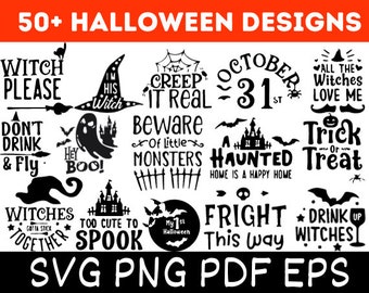 188 HALLOWEEN SVG Bundle, HALLOWEEN Clipart, Halloween Svg, Png Files ...