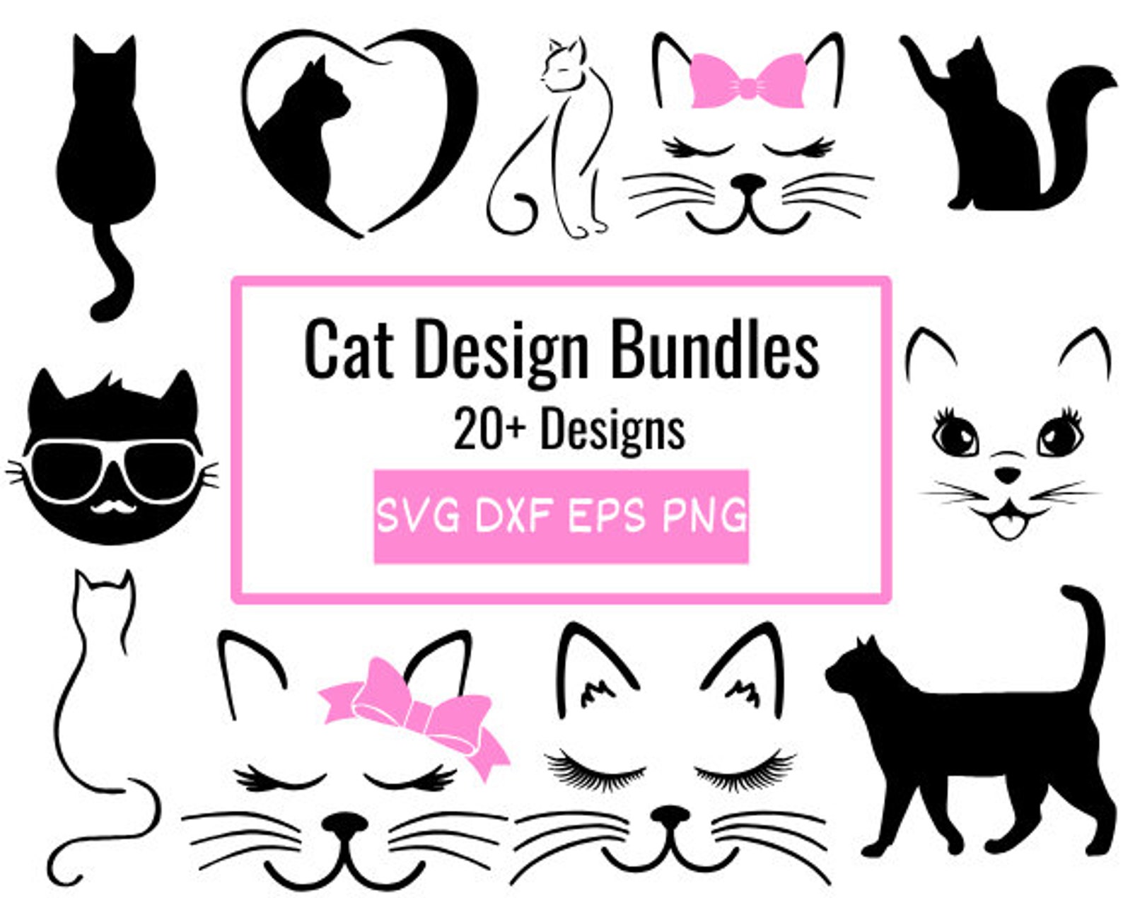 Cute Cat SVG Bundle Cat SVG Kitten SVG Cat Lady Svg Funny - Etsy