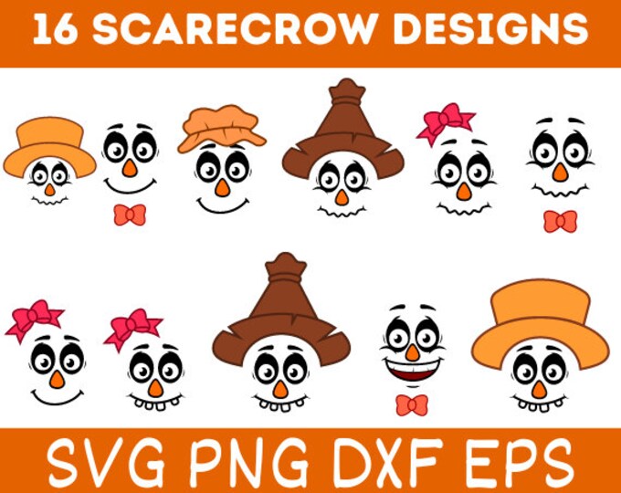 INSTANT Download. Cute Scarecrow Face Svg Cut File. Personal and ...