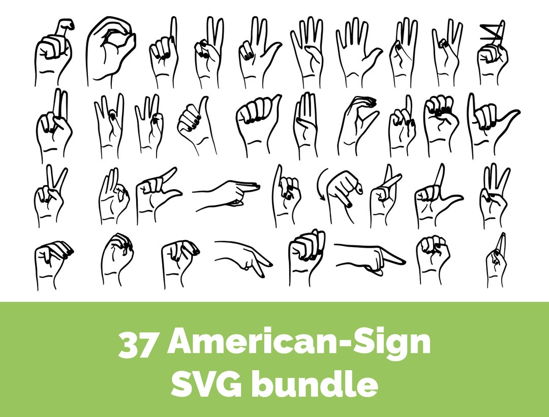 American Sign Language Svg Bundle, Asl Svg Bundle, Sign Language Svg - Etsy
