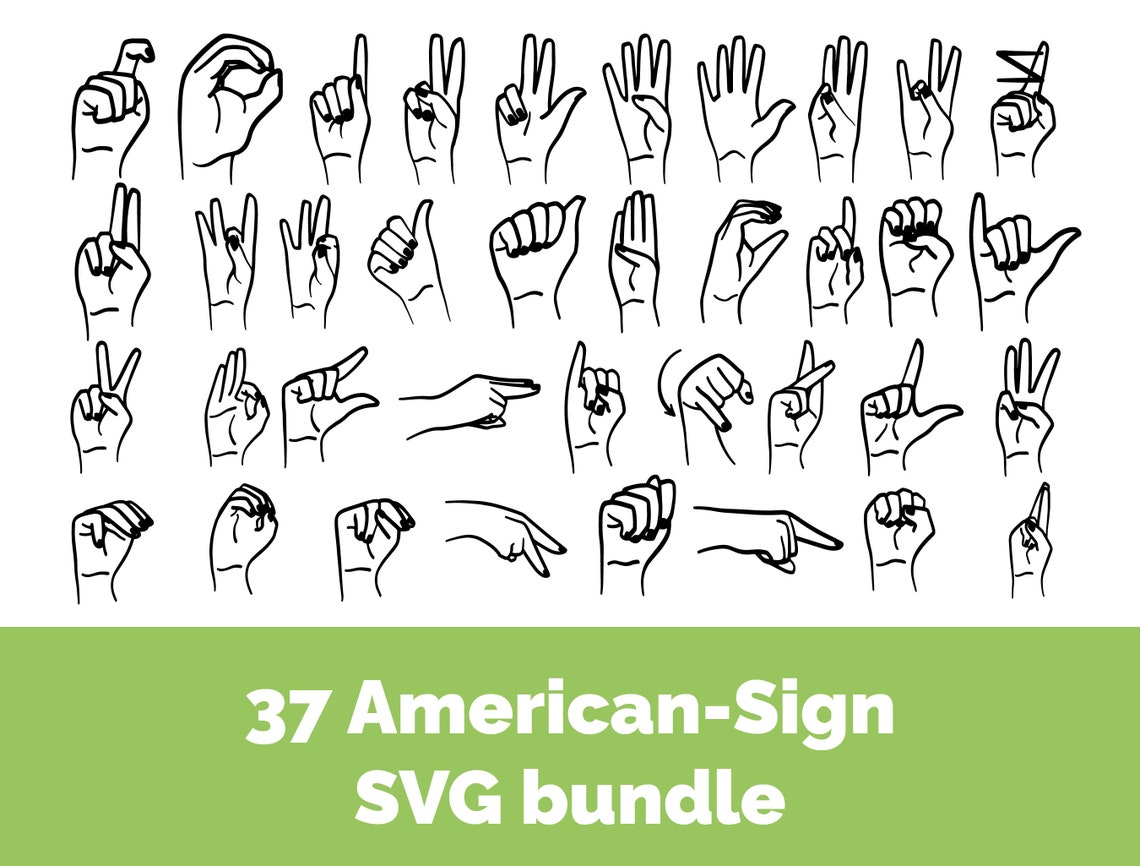 American Sign Language Svg Bundle, Asl Svg Bundle, Sign Language Svg - Etsy