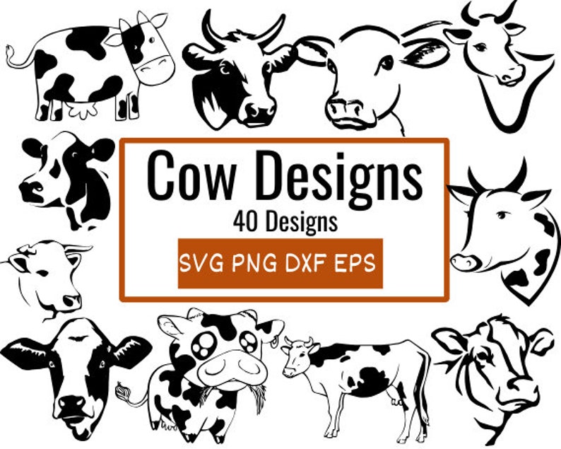 Cow SVG, Cow SVG Bundle, Cow Head Svg, Cow Png, Cow Clipart, Cow Svg ...