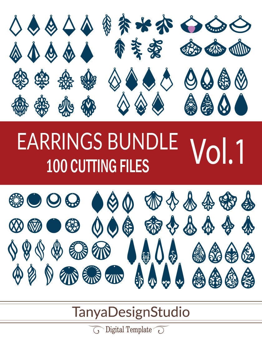 EARRINGS Bundle SVG, Earring SVG Bundle, Earring Cut Patterns, Leather ...