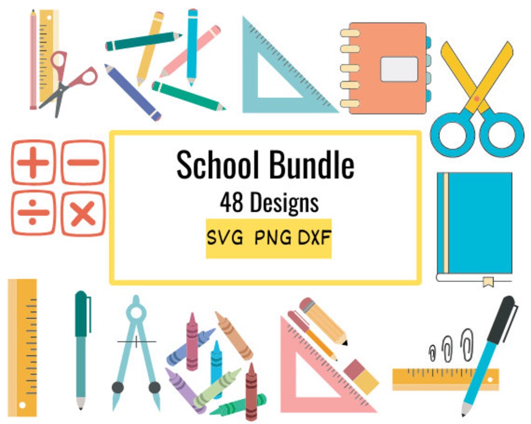 School Supplies SVG Bundle, School Supplies Svg, Pencils Svg, School ...