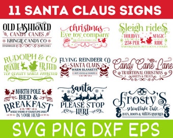 Santa Sign Svg, Farmhouse Christmas Svg Bundle, Santa Svg, Vintage ...
