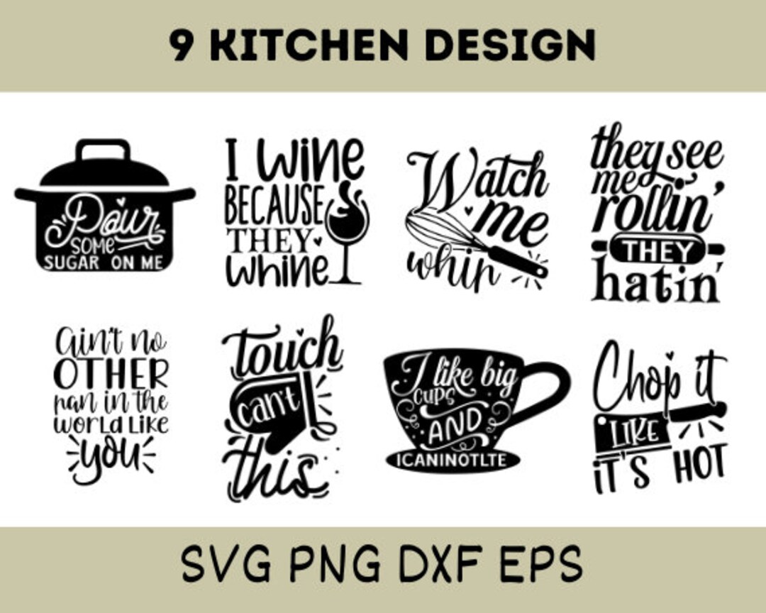 Funny Kitchen SVG Bundle - Dxf - Png - Eps - Ai - Fcm - Cricut ...