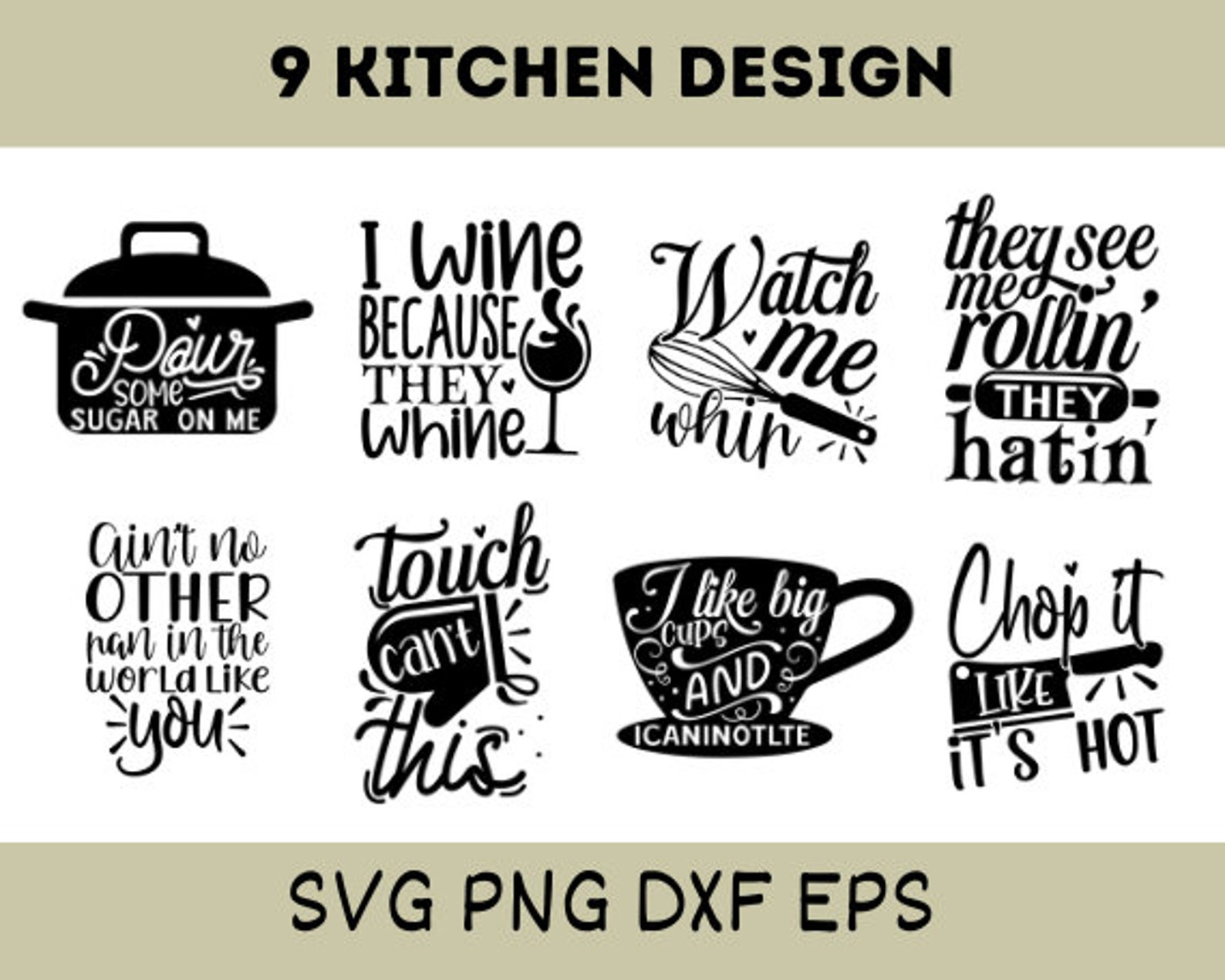 Funny Kitchen SVG Bundle - Dxf - Png - Eps - Ai - Fcm - Cricut ...