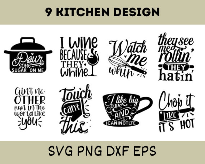 Funny Kitchen SVG Bundle - Dxf - Png - Eps - Ai - Fcm - Cricut ...