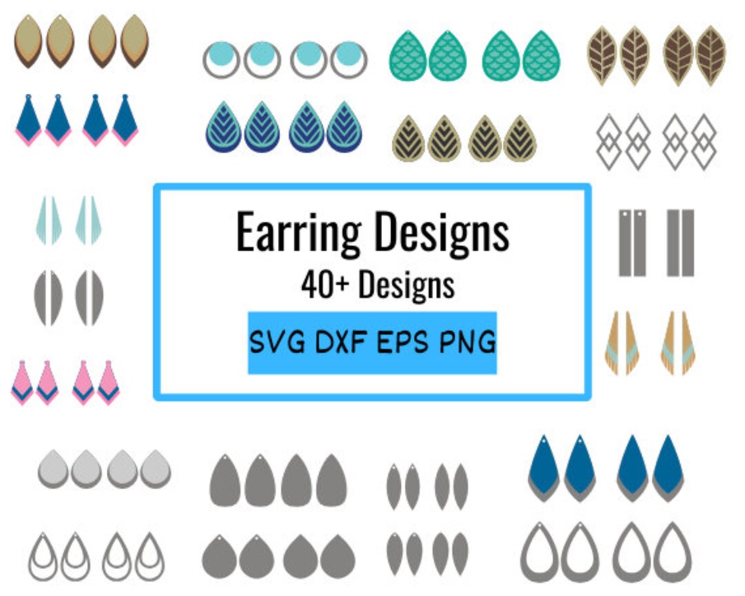 Earring Svg Bundle, 40+ Styles , Cutting Machine File, Earring Cut File ...