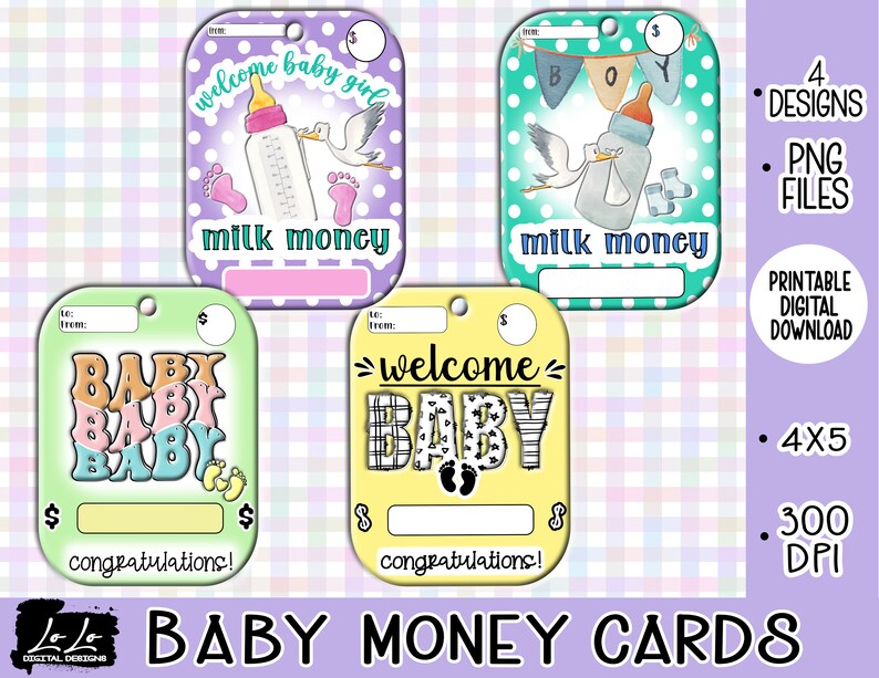 Baby Money Holder, Printable Money Card, Lip Balm Pouch Money Card ...