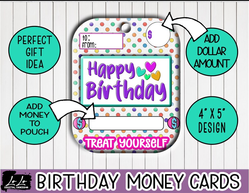 Birthday Money Holder, Printable Money Card, Lip Balm Pouch Money Card ...