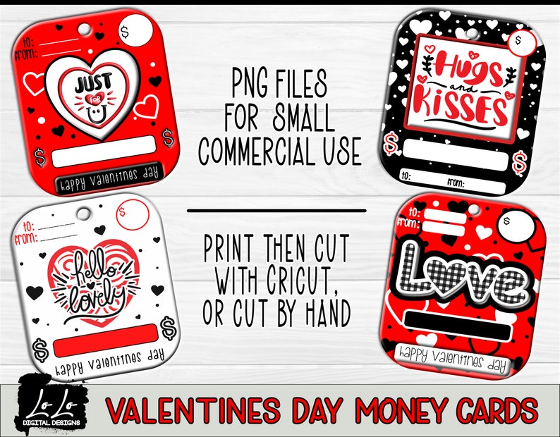 Valentine's Day Money Card, Holiday Money Holder, Printable Money Card ...