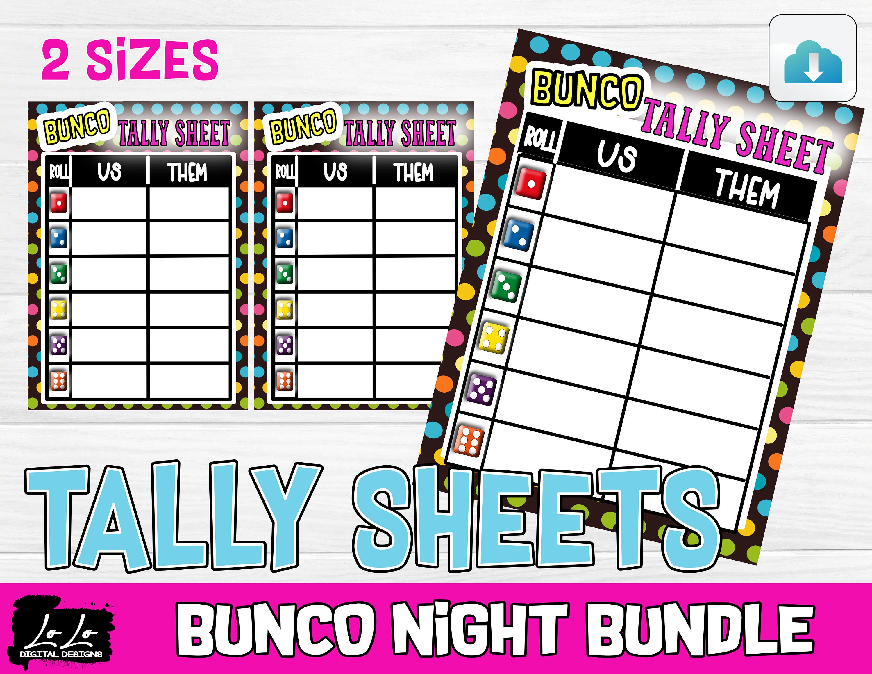 BUNCO NIGHT Printable Game Bundle, Score Sheets, Tally Sheets, Table ...