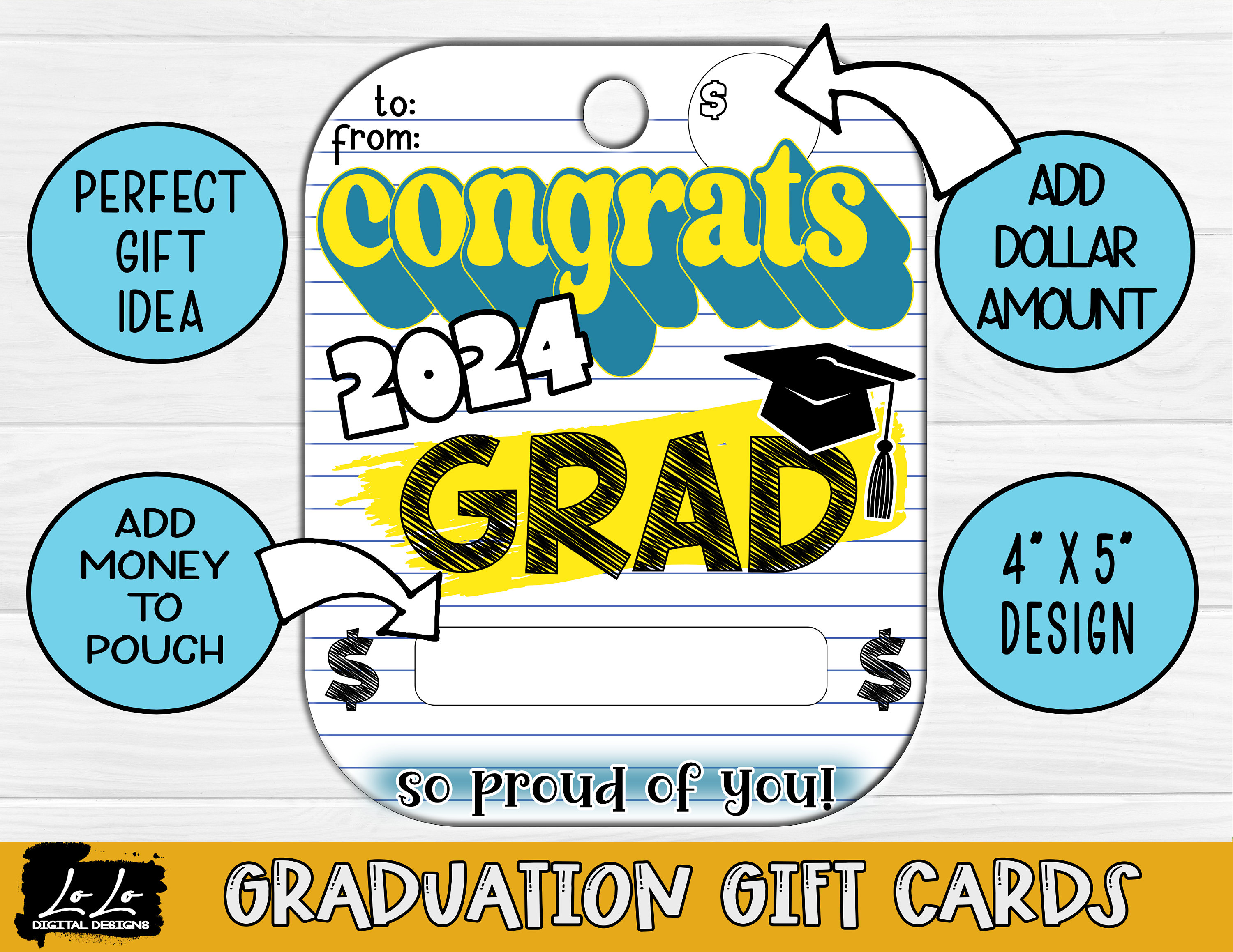 Graduation Money Card Holder, Printable Money Card, Lip Balm Pouch Gift ...
