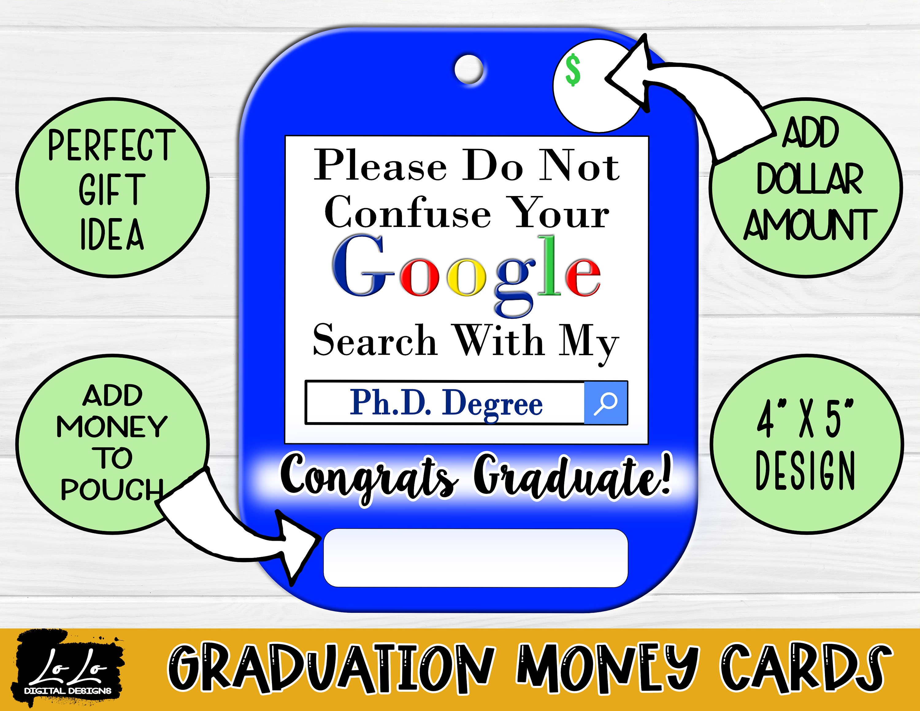 Graduation Money Card Holder, Printable Money Card, Lip Balm Pouch Gift ...