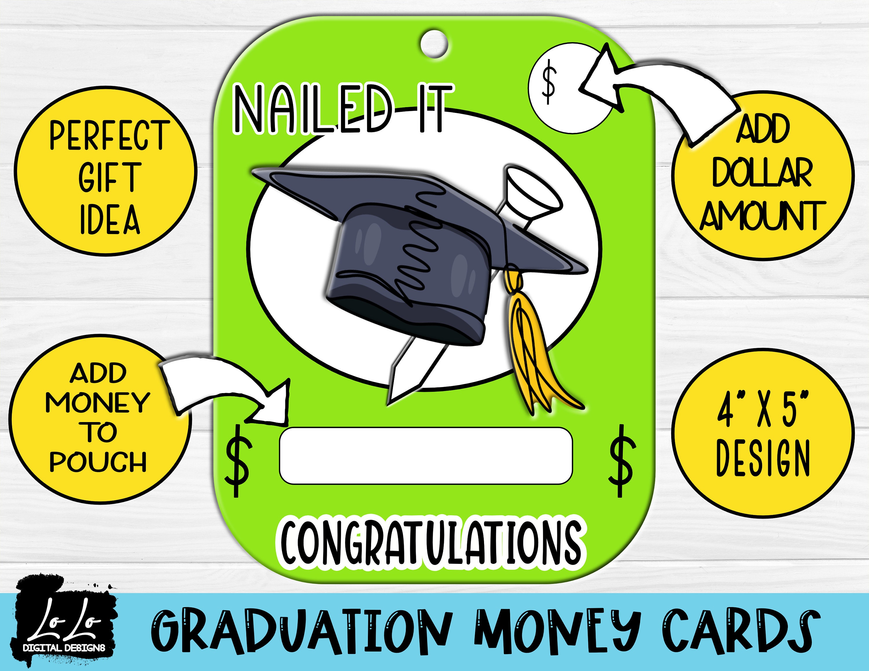 Graduation Money Card Holder, Printable Money Card, Lip Balm Pouch Gift ...