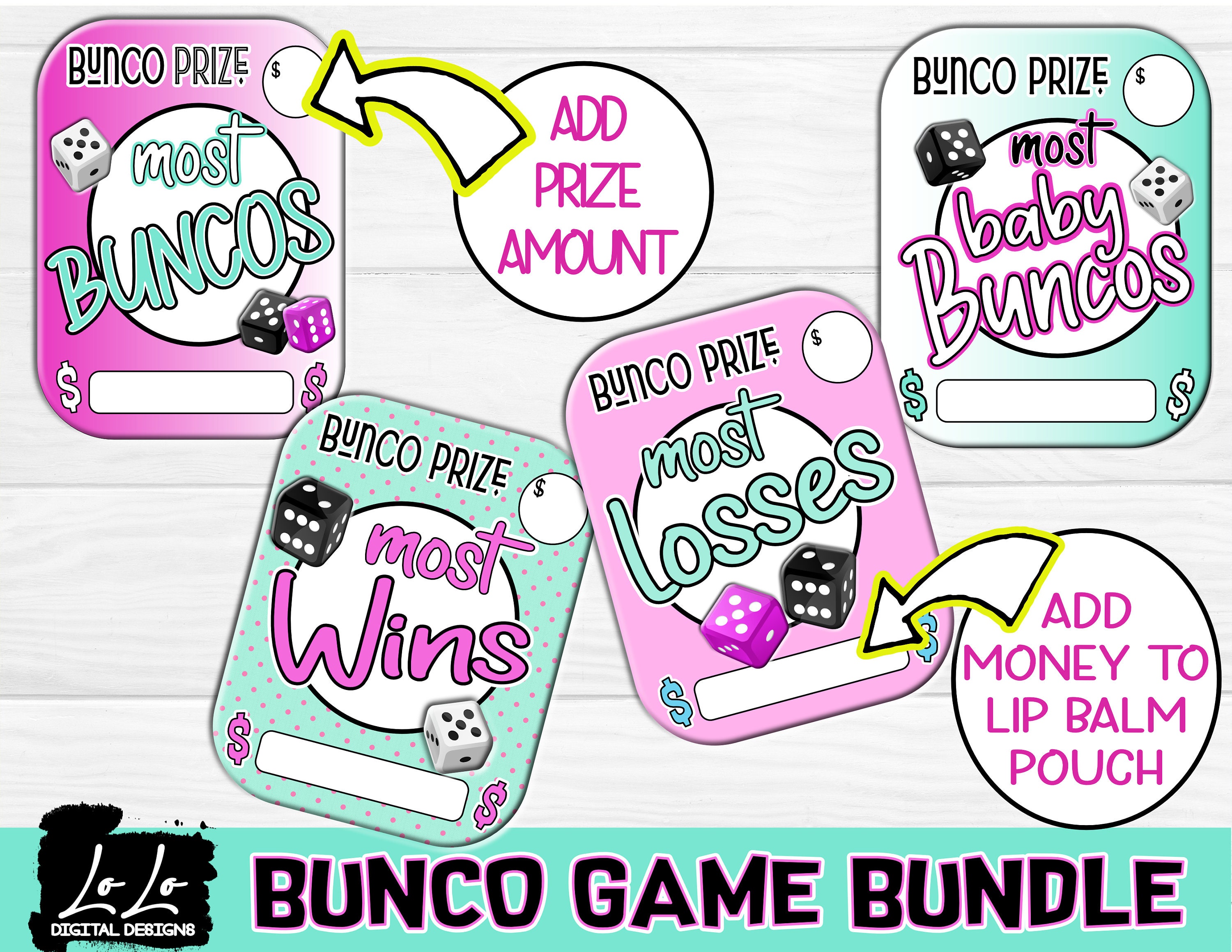 BUNCO BABES Printable Game Bundle, Score Sheets, Tally Sheets, Table ...