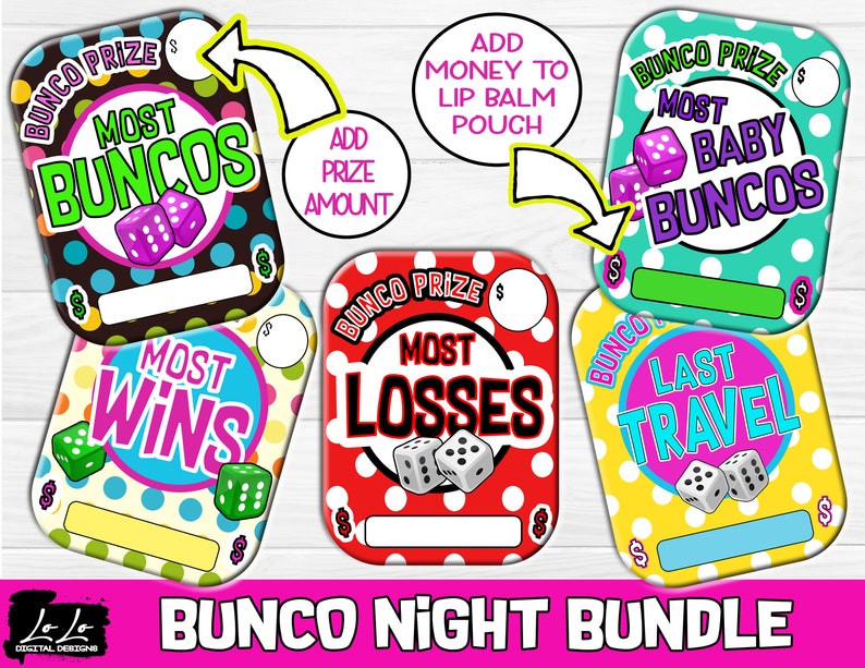 BUNCO NIGHT Printable Game Bundle, Score Sheets, Tally Sheets, Table ...